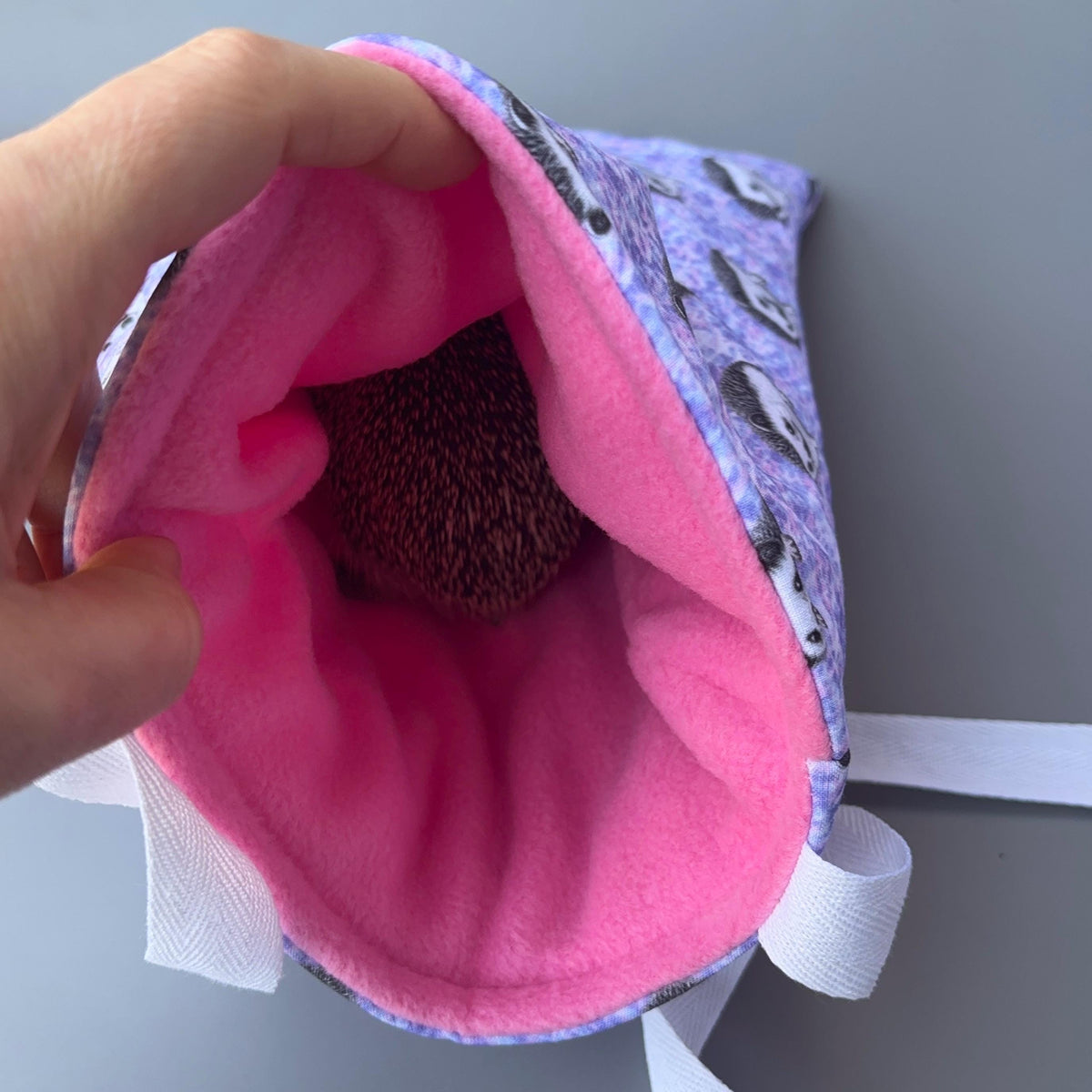 Happy Quills bonding bag, carry bag for hedgehogs. Fleece lined. Pet t ...